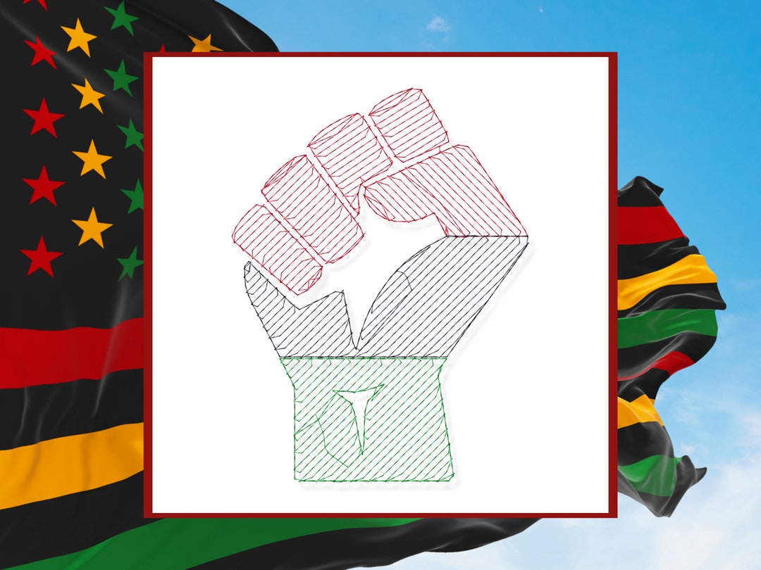 Juneteenth Unity Fist Sketch Embroidery Design (PES, DST, JEF) 4x4 - Etsy