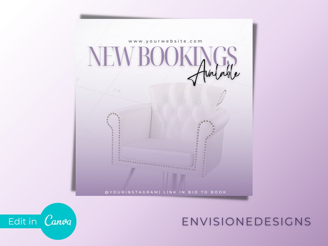 Now Booking Flyer Canva Template, Hair, Nails, Makeup (digital Download ...