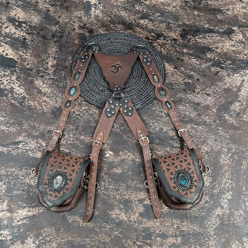 Leather Gemstone Harness - Etsy