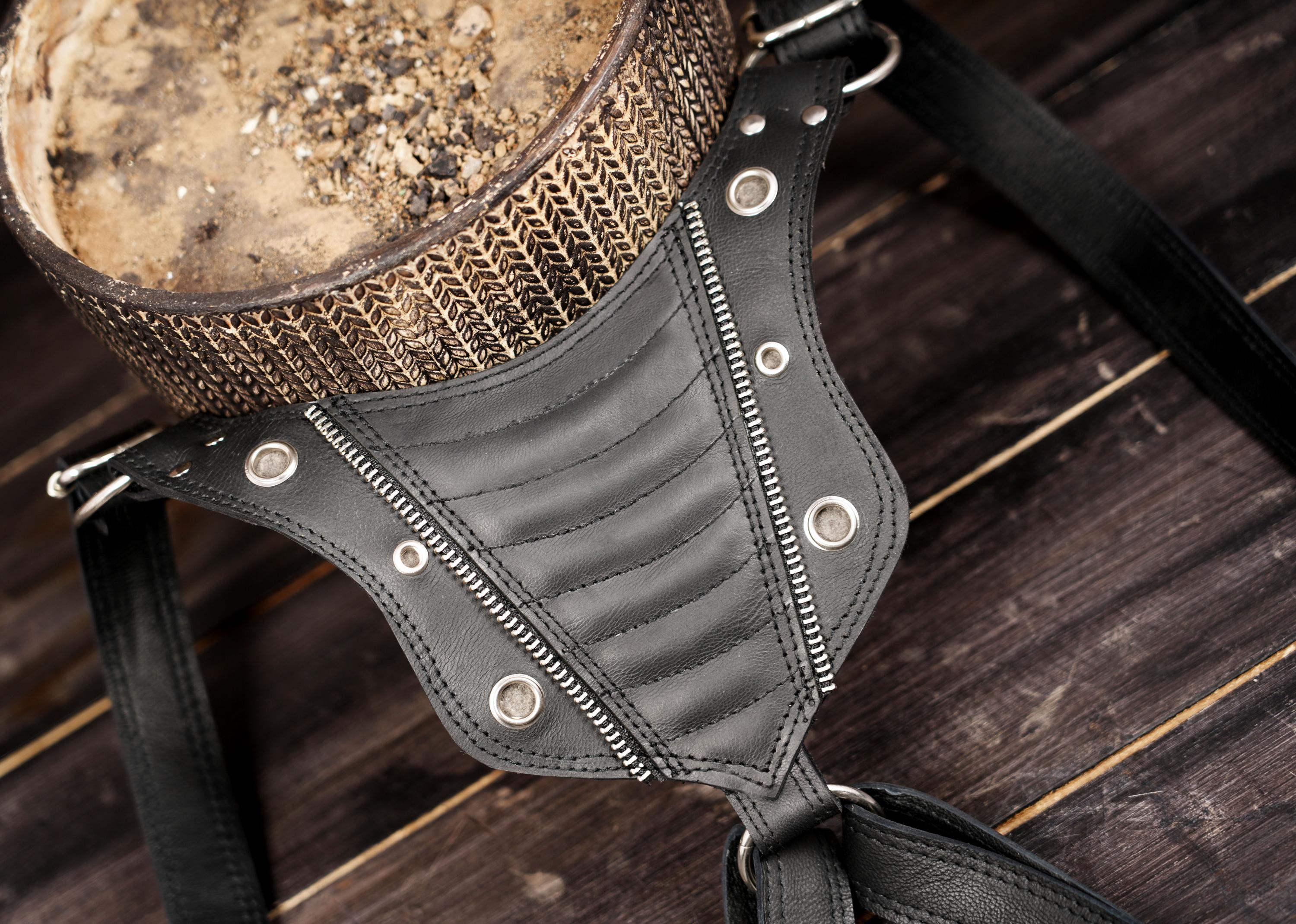 Handmade Black Leather Dual Holster Bag | Steampunk Utility Harness ...