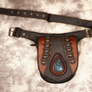 Hand Made Leather Belt Hip Bag With Real Gems Stone for Woman N Man - Etsy