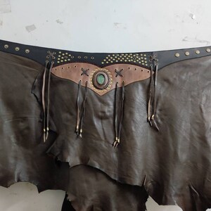 Leather Hand Made Skirt With Real Gems Stone for Women - Etsy