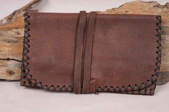 Handmade Natural Leather Tobacco Pouch Engraved With - Etsy