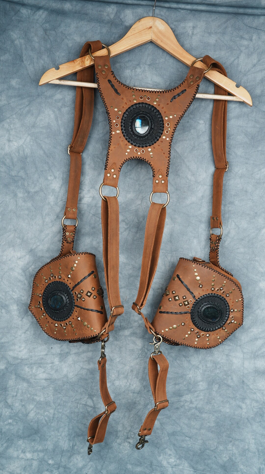 Leather Holster Bag, Burning Man Leather Holster Belt, Utility Harness ...