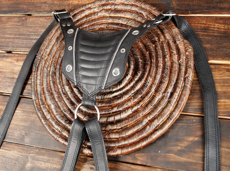 Handmade Black Leather Dual Holster Bag | Steampunk Utility Harness ...