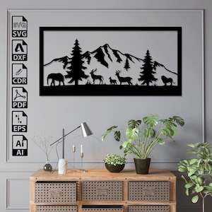 Nature Forest Dxf Animals Svg Pdf Digital Download Laser Cut Cnc ...