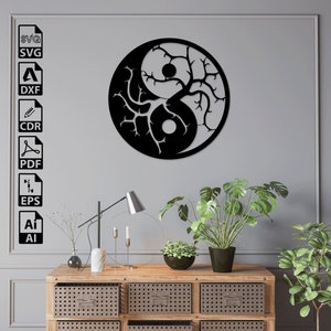 Yin Yang, Tree of Life Dxf Svg, Digital Download, Laser Cut, Cnc ...