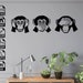 Three Monkey Dxf Svg Pdf Digital Download Laser Cut Cnc Cutting Router ...