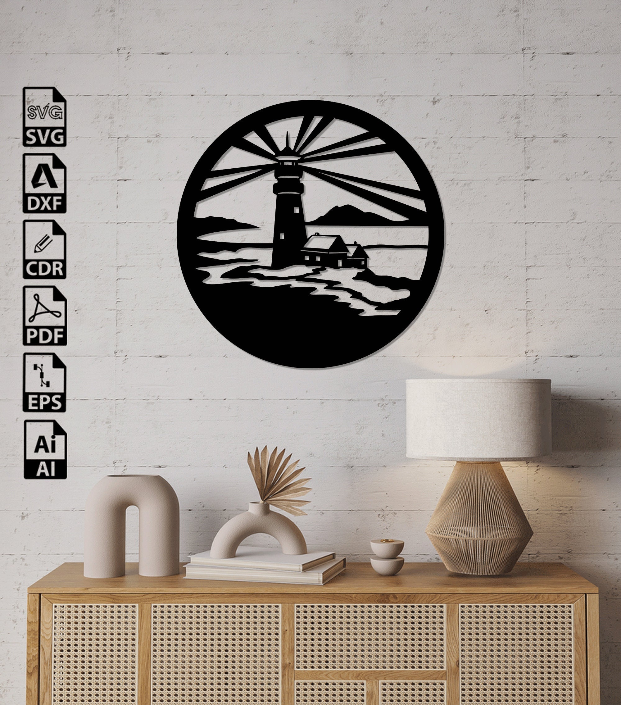 Lighthouse Dxf Sea Svg Digital Download Laser Cut Cnc Cutting Router ...