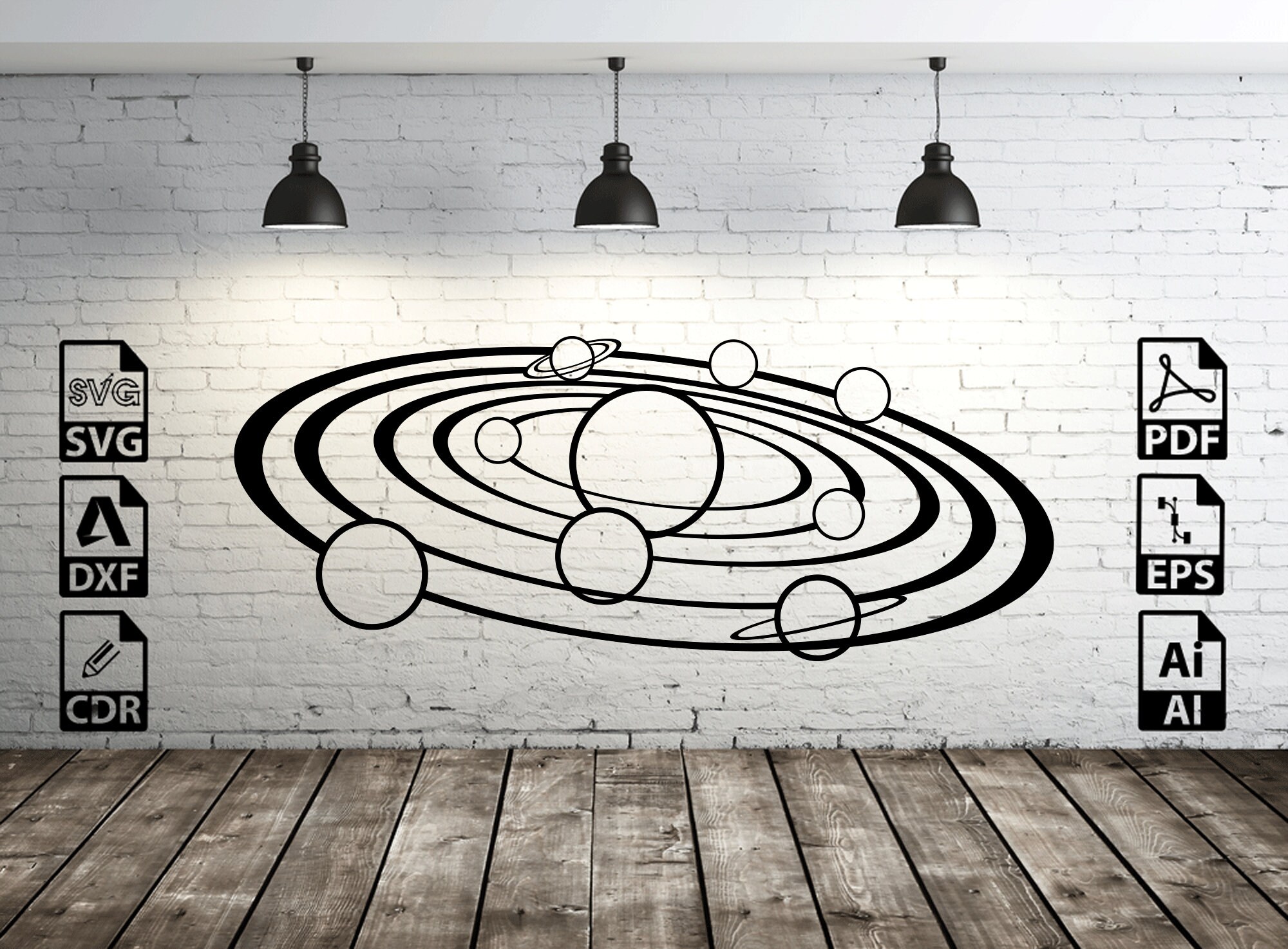 Solar System Planets Dxf Svg Pdf Digital Download Laser Cut - Etsy