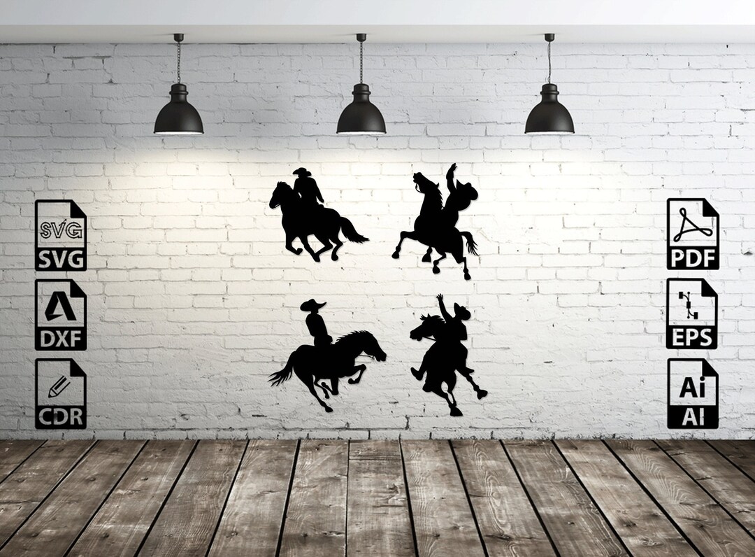 Horse Cowboy Western Texas Dxf Svg Digital Download Laser Cut Cnc ...