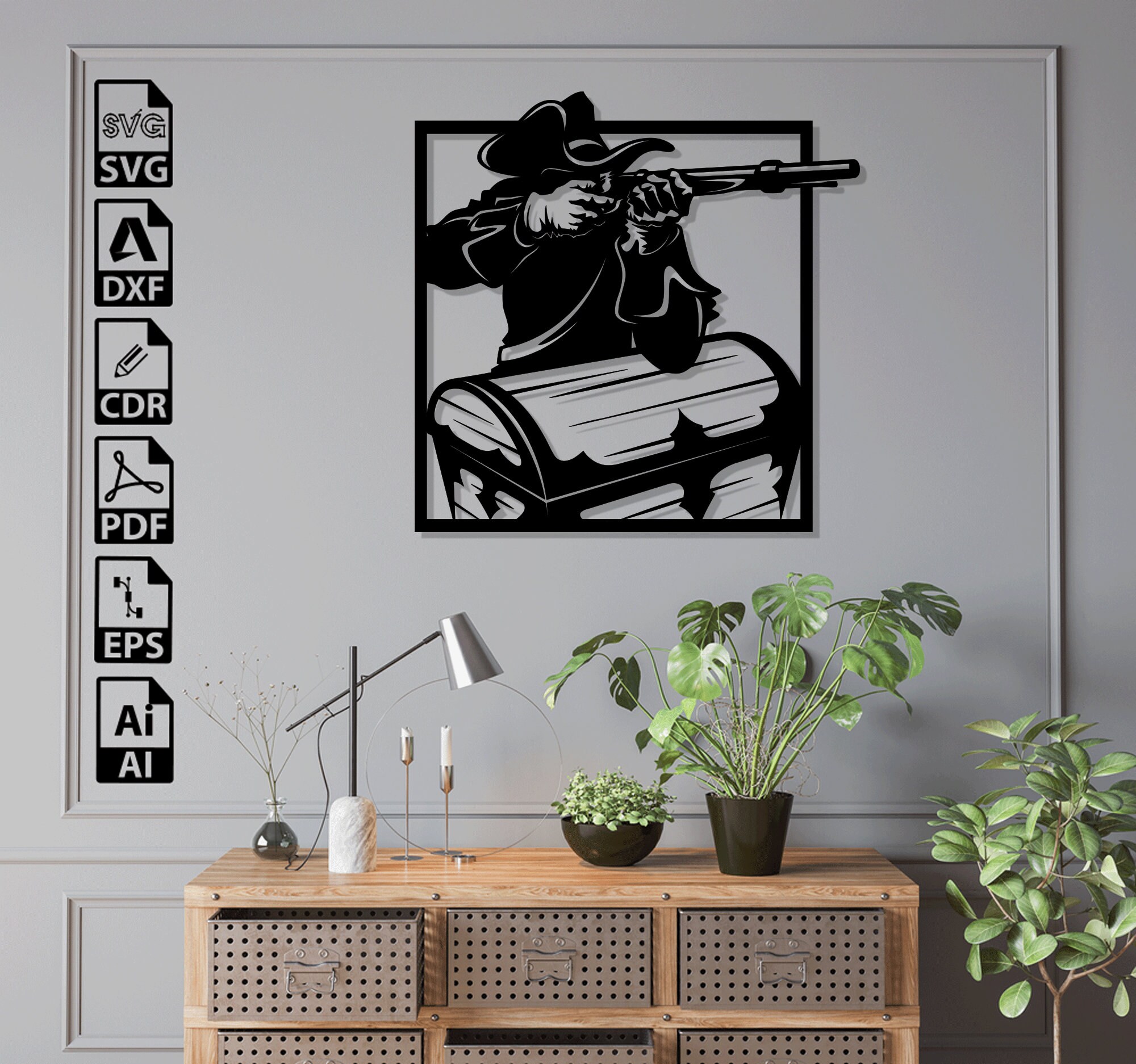 Pirate Gun Dxf Svg Pdf Digital Download Laser Cut Cnc Cutting - Etsy