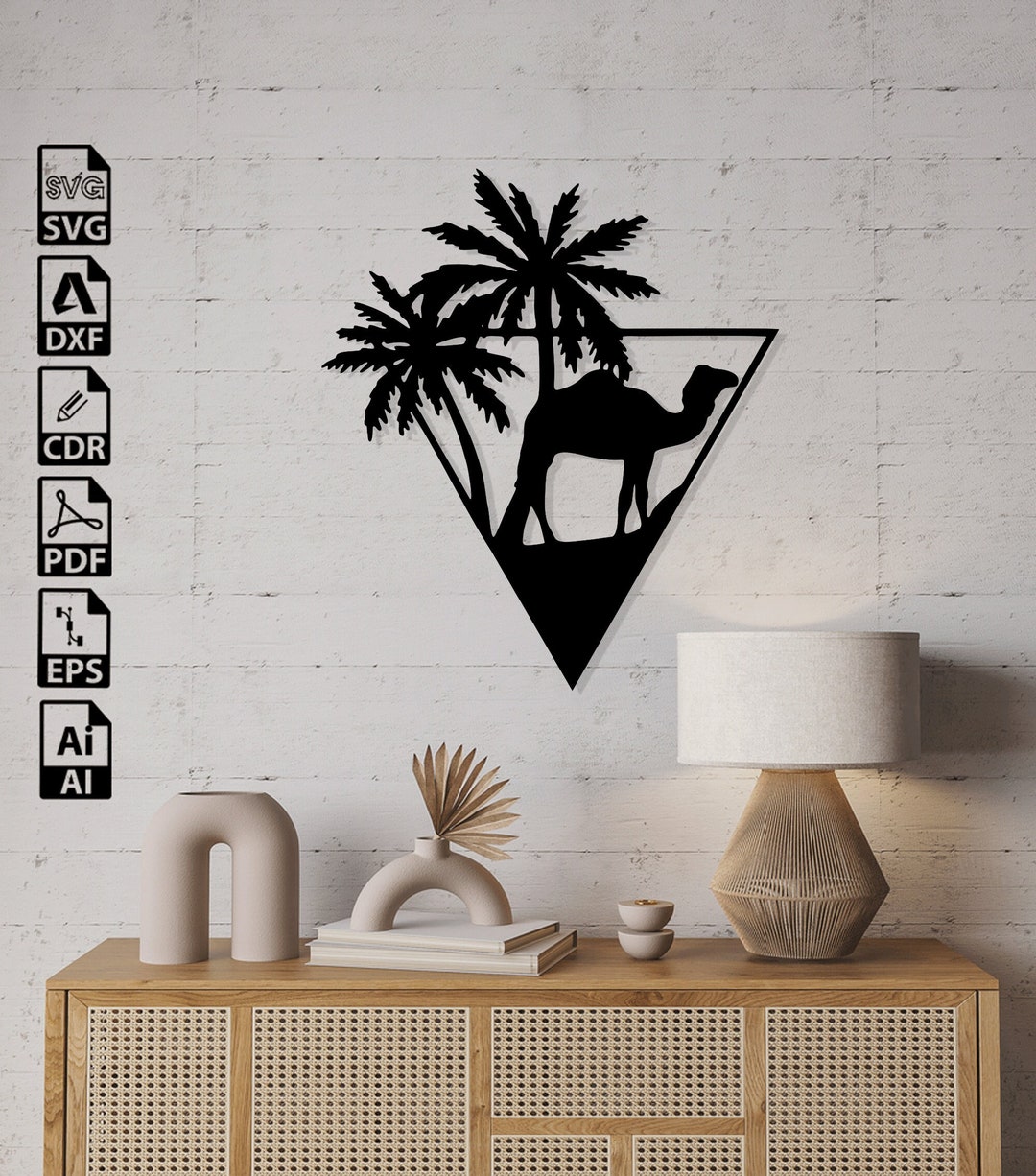 Egypt Palm Tree Camel Desert Dxf Svg Digital Download Laser Cut Cnc ...