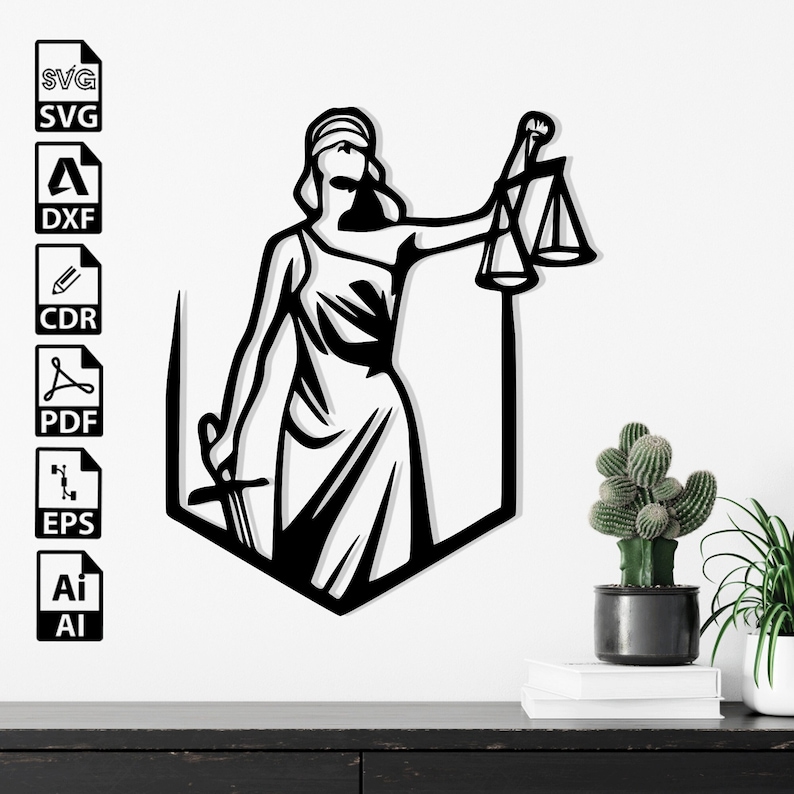 Femida Lady Justice Themis Dxf Svg Pdf Digital Download Laser - Etsy