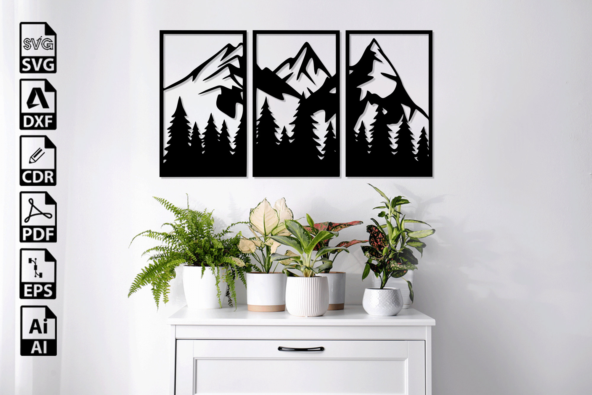 Mountain Nature Dxf Forest Svg Digital Download Glowforge Laser Cut Cnc ...
