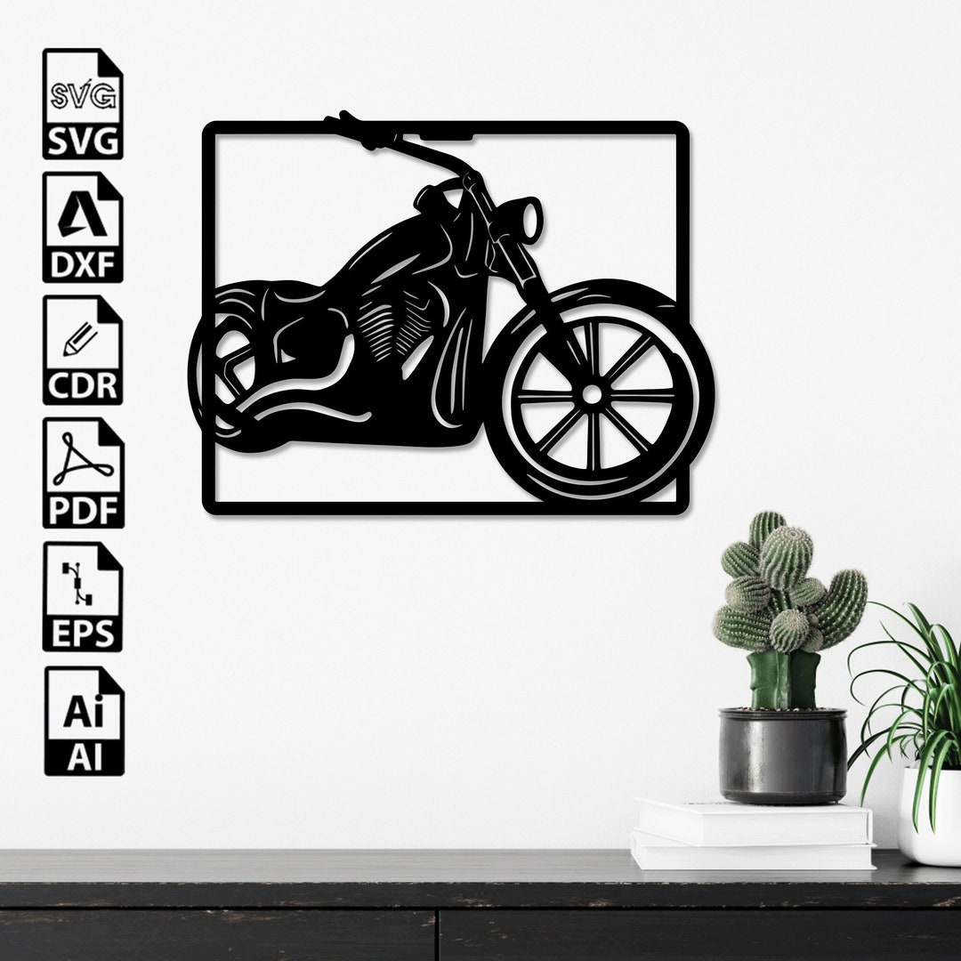 Motorcycle Dxf Chopper Svg Pdf Digital Download Laser Cut Cnc Cutting ...