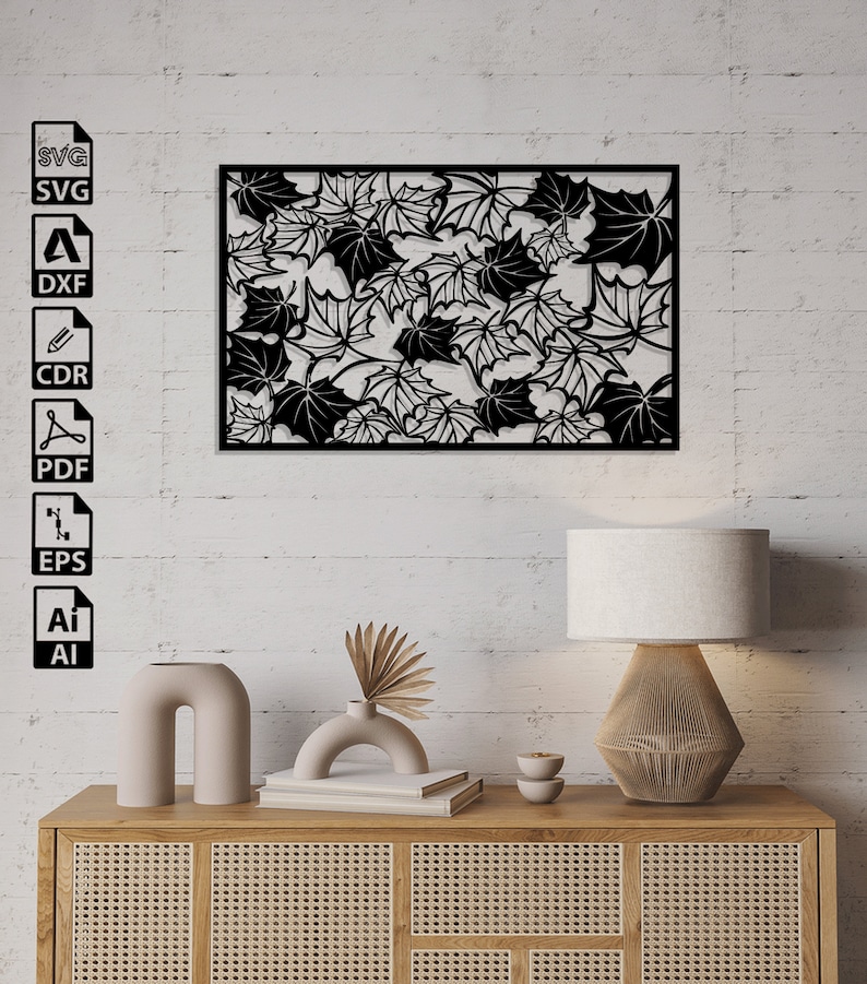 Leaf Dxf Tree Leaves Svg Pdf Digital Download Laser Cut Cnc Cutting ...