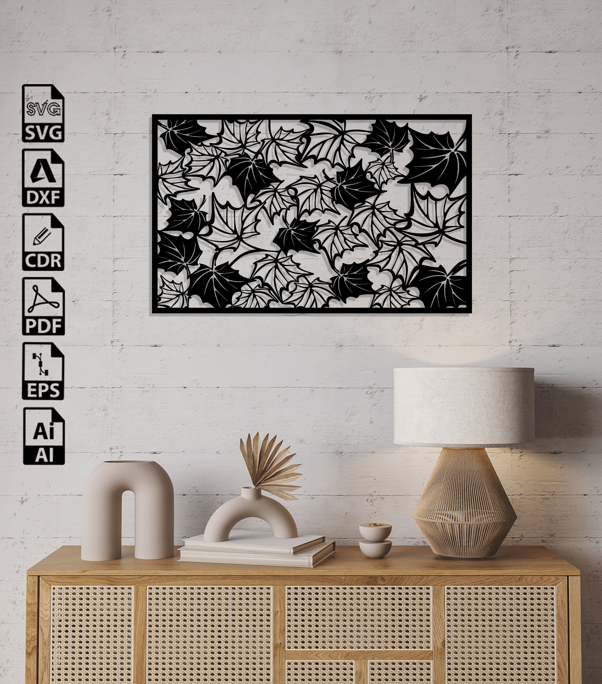 Leaf Dxf Tree Leaves Svg Pdf Digital Download Laser Cut Cnc Cutting ...