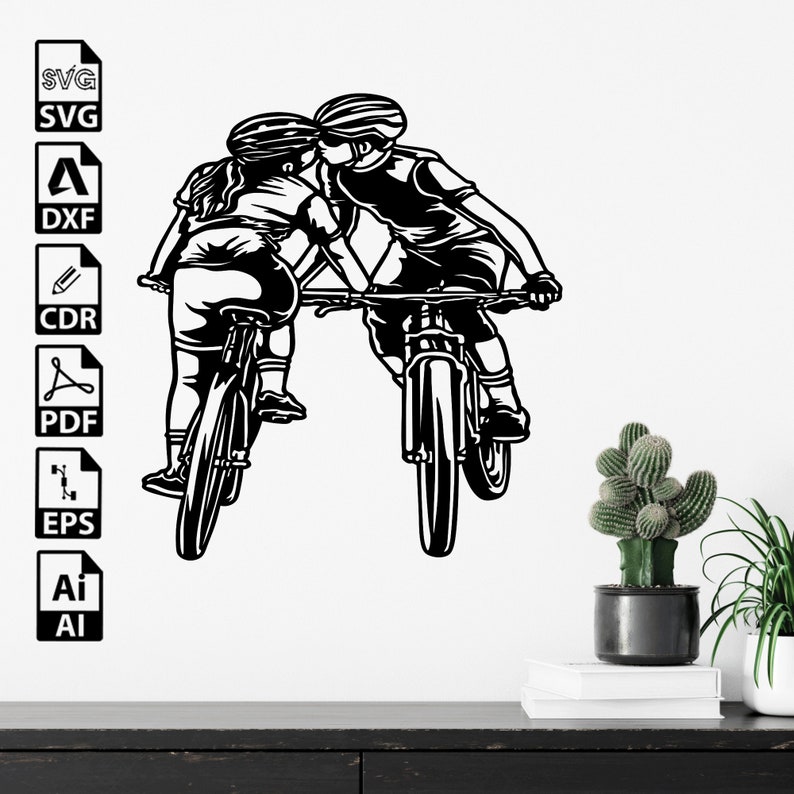 Couple on Bicycles SVG: Laser Cut File, Wall Art (digital Download) - Etsy