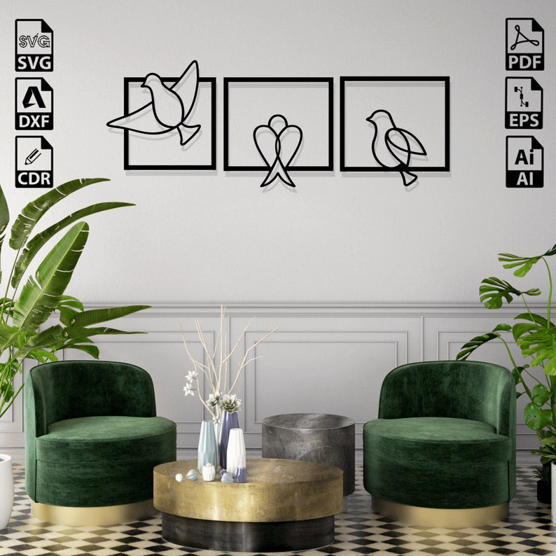 Birds Panel Dxf Svg Pdf Digital Download Laser Cut Cnc Cutting - Etsy