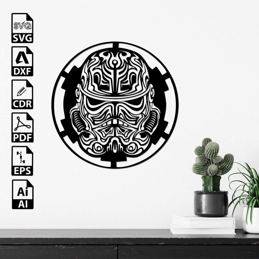 Stormtrooper Laser Cut Files: Star Wars SVG, DXF, CNC, Wall Art ...