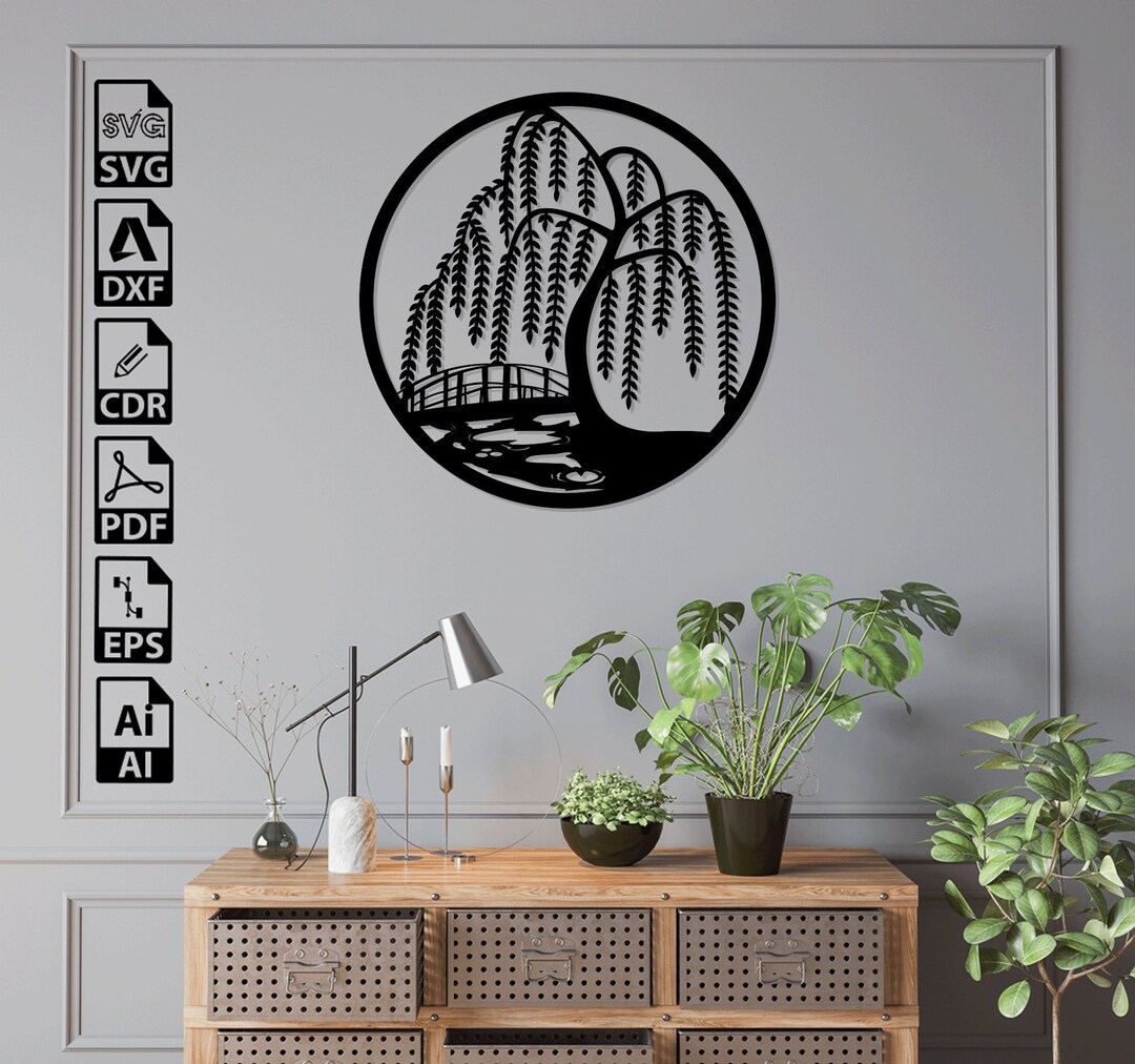 Willow Tree Laser Cut File: SVG DXF Vector for CNC, Cricut (digital ...