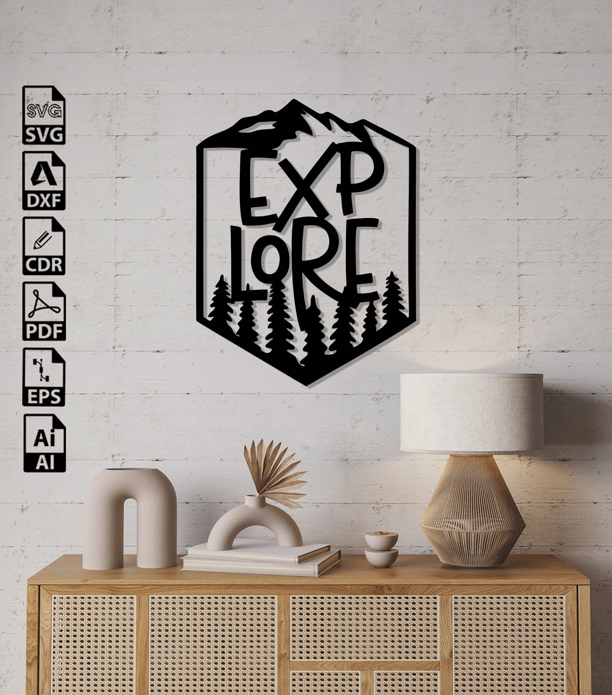 Explore Mountain Tree Dxf Svg Pdf Digital Download Laser Cut - Etsy