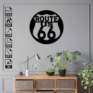 Route 66 Dxf US Svg Digital Download Laser Cut Cnc Cutting Router Files ...
