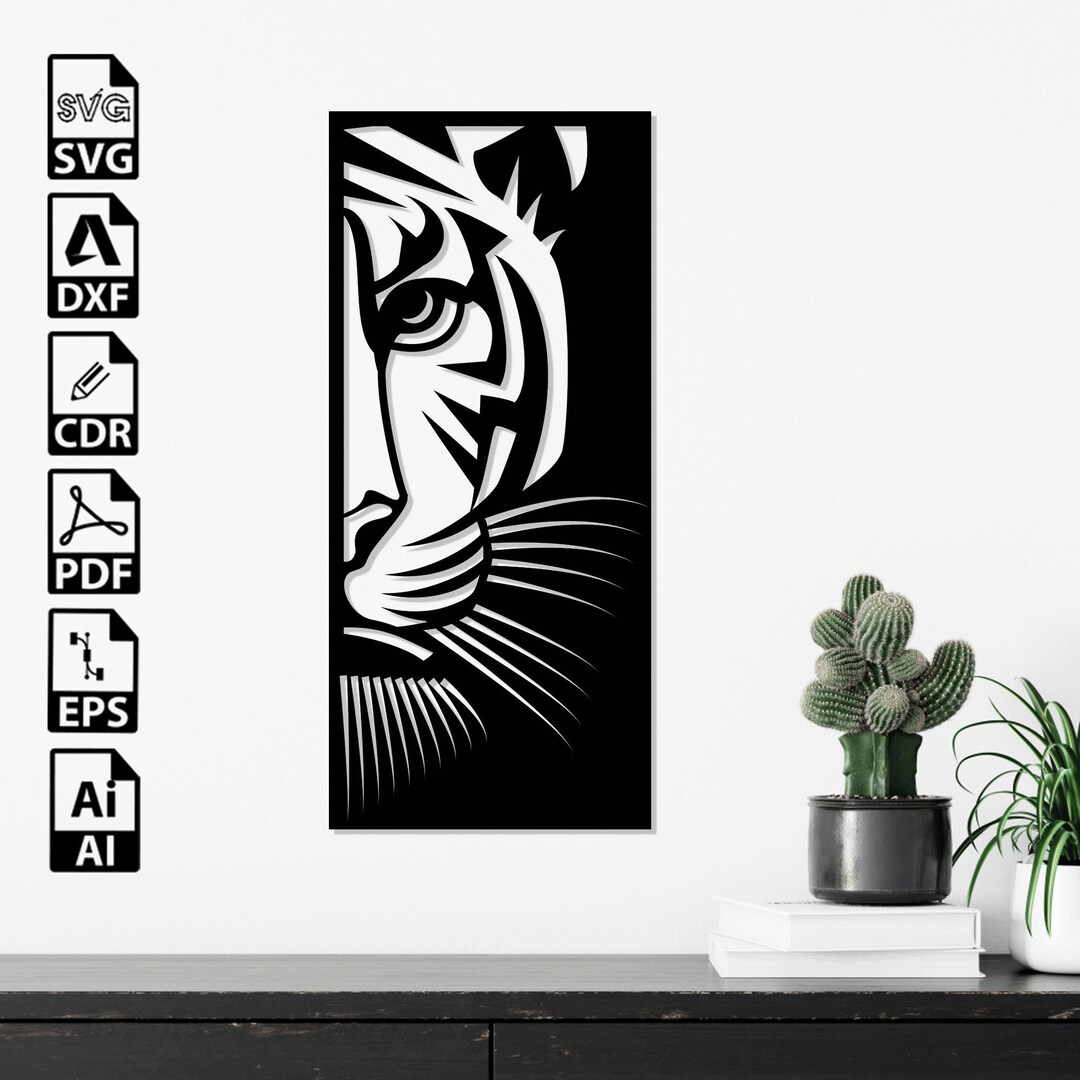 Tiger Dxf Lion Svg Glowforge Digital Download Laser Cut Cnc Cutting ...