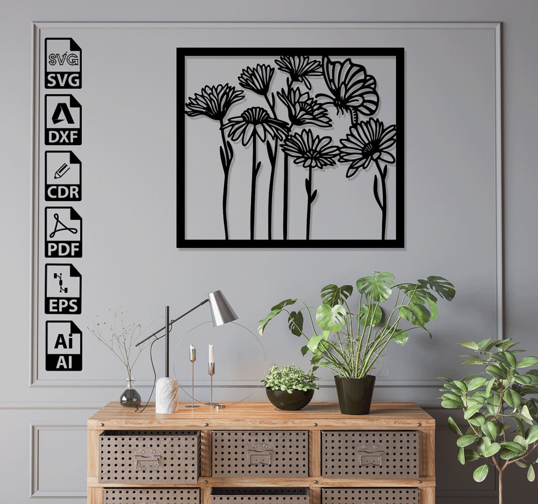 Flowers Cammon Daisy Dxf Svg Digital Download Laser Cut Cnc Cutting ...