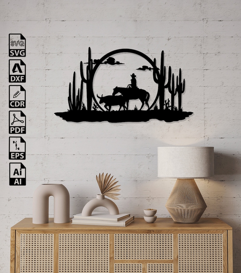 Cowboy Western Texas Horse Dxf Svg Digital Download Laser Cut - Etsy