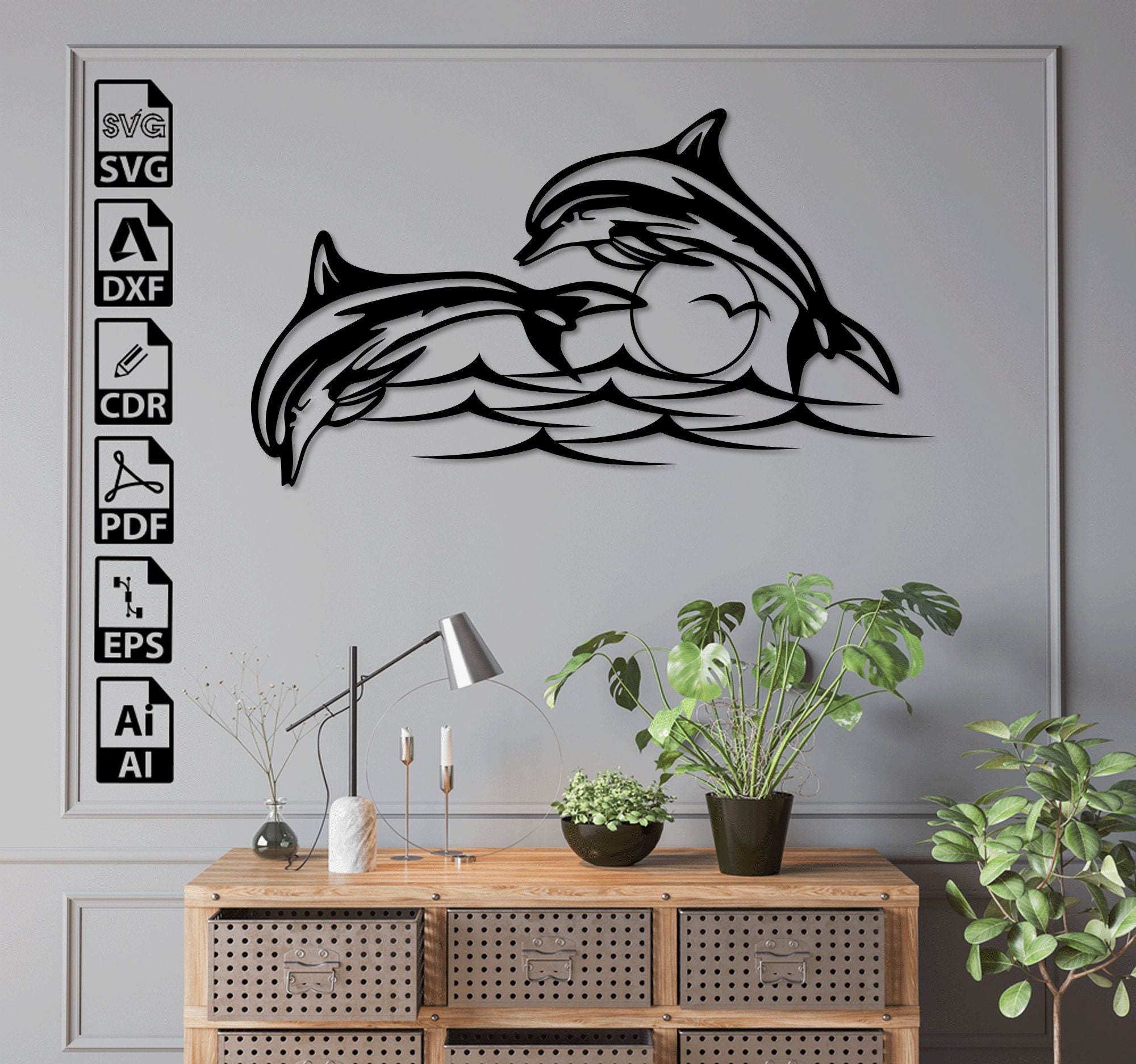 Dolphin Laser Cut SVG DXF Files – Cricut, CNC, Wall Art, Vector ...