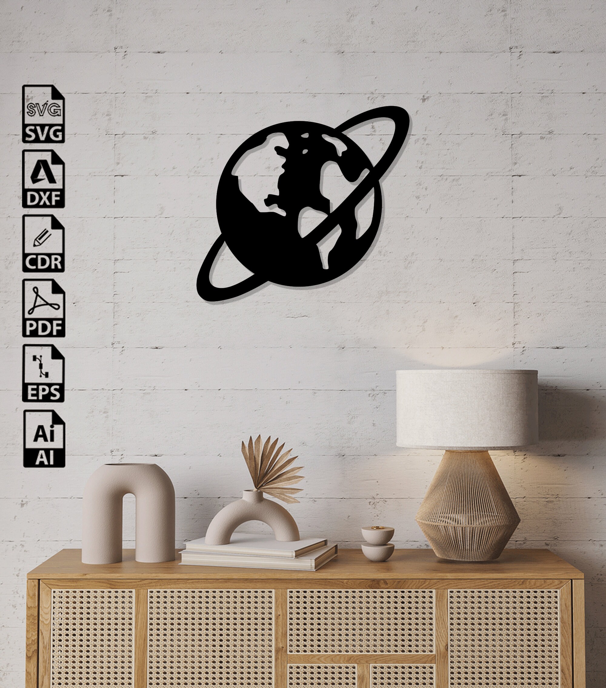Saturn Dxf Planet Svg Pdf Cdr Digital Download Laser Cut Cnc Cutting ...