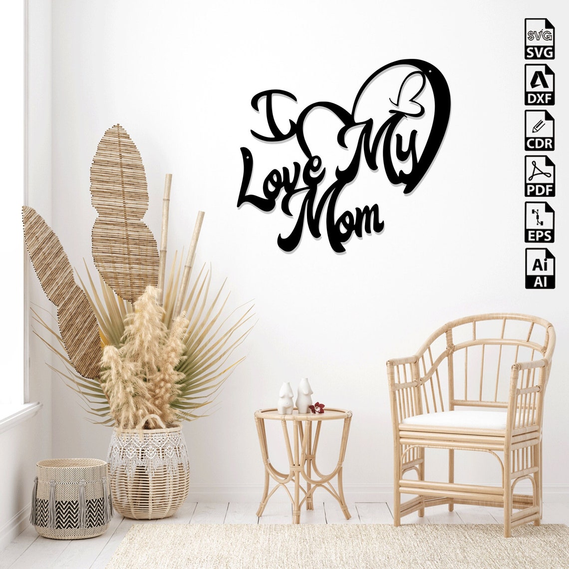 Love Dxf Mom Svg Pdf Digital Download Laser Cut Cnc Cutting Router ...