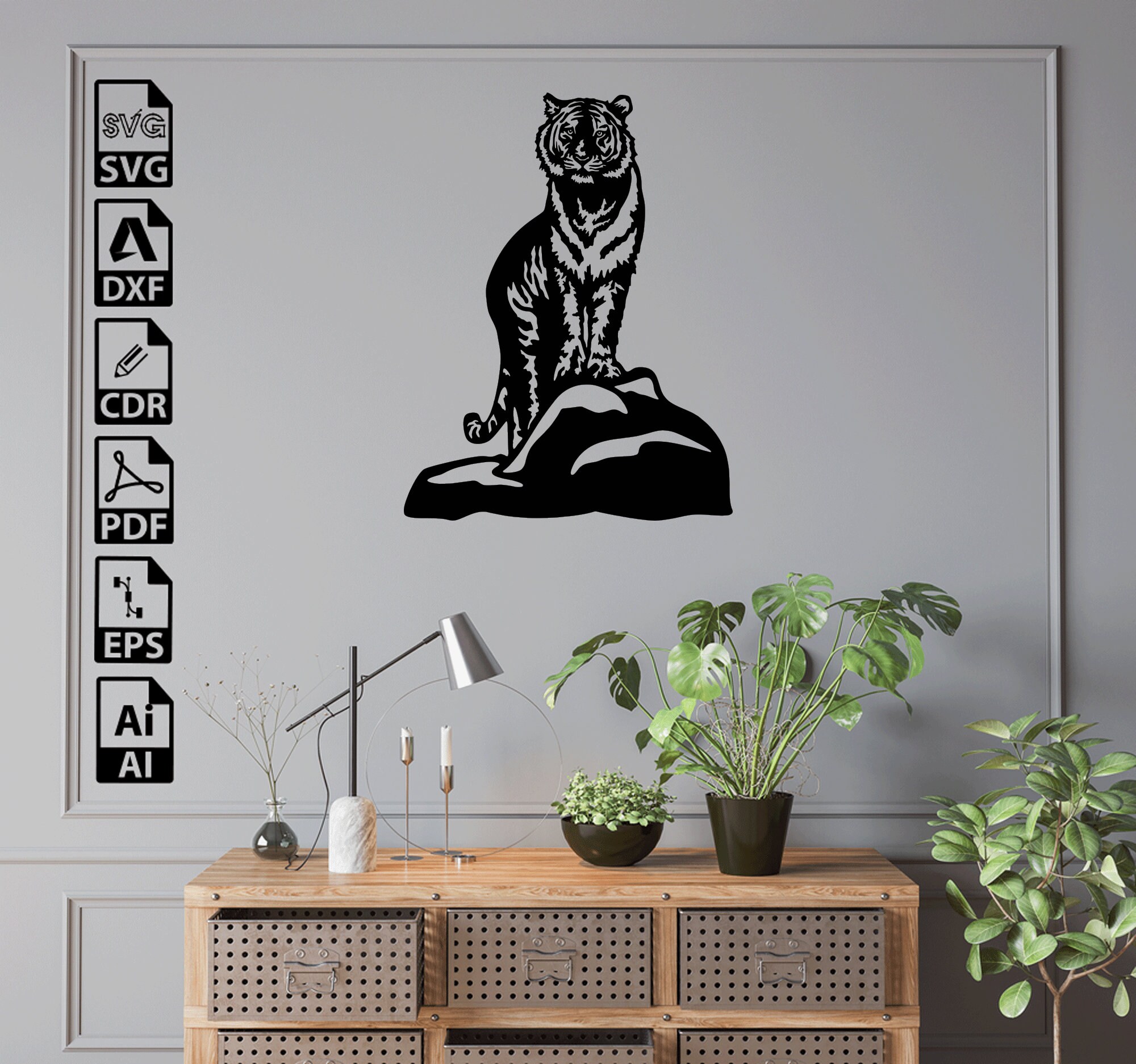 Tiger Dxf Lion Svg Digital Download Laser Cut Cnc Cutting Router ...