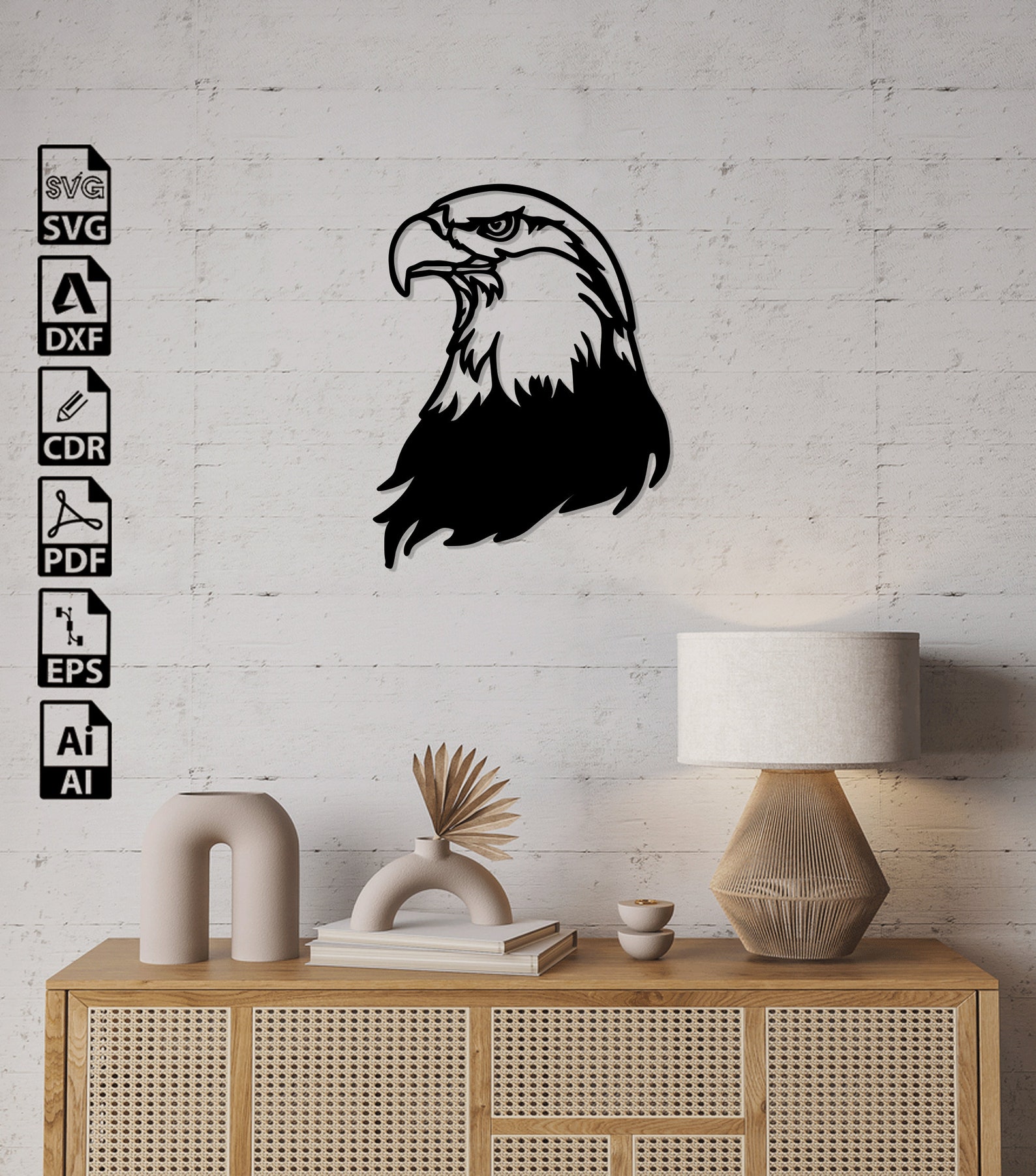 Adlerkopf Laser Schnitt Datei: SVG, DXF, CNC, Cricut (Digitaler ...