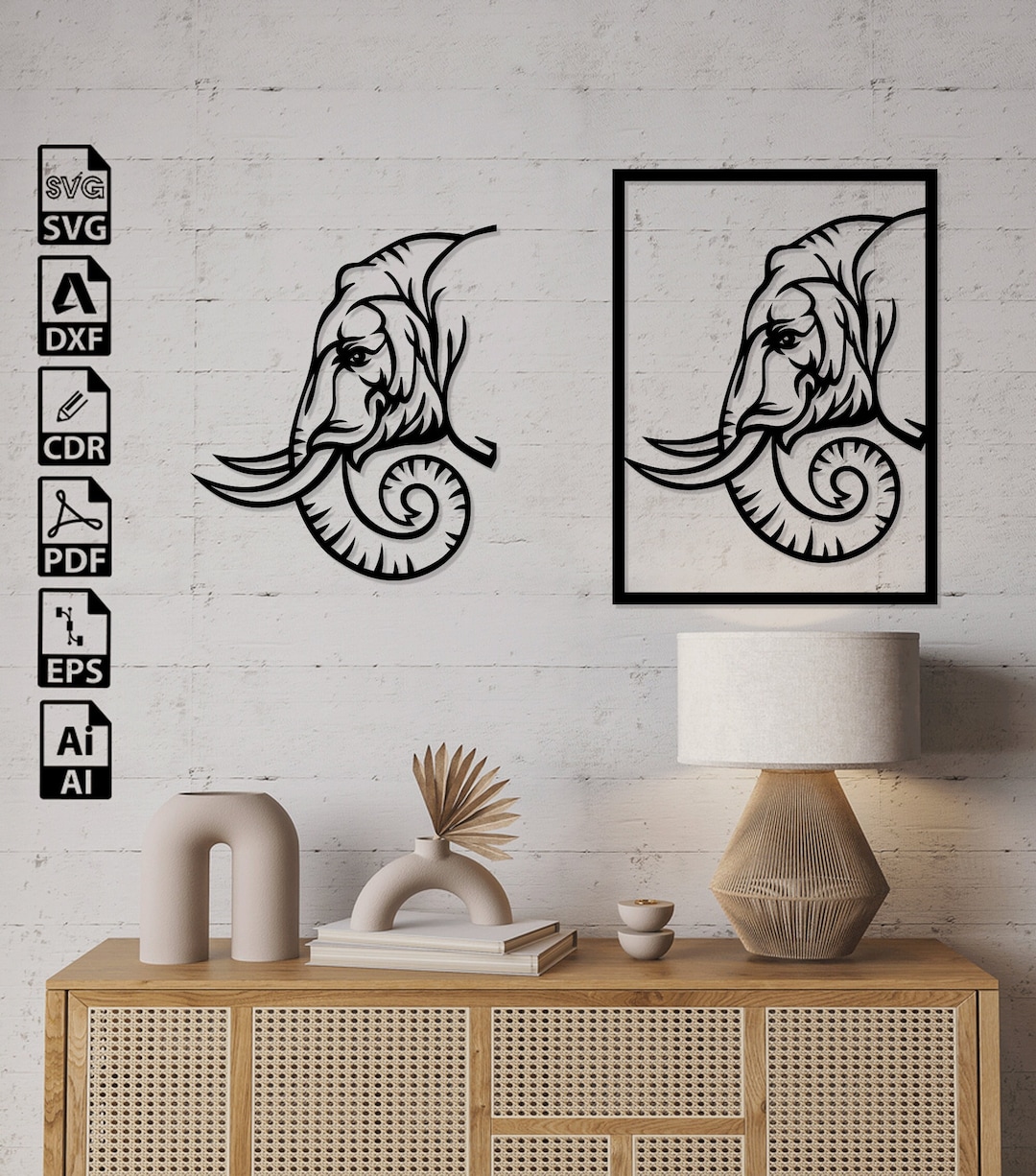 Elephant Dxf Svg Pdf Digital Download Laser Cut Cnc Cutting Router ...