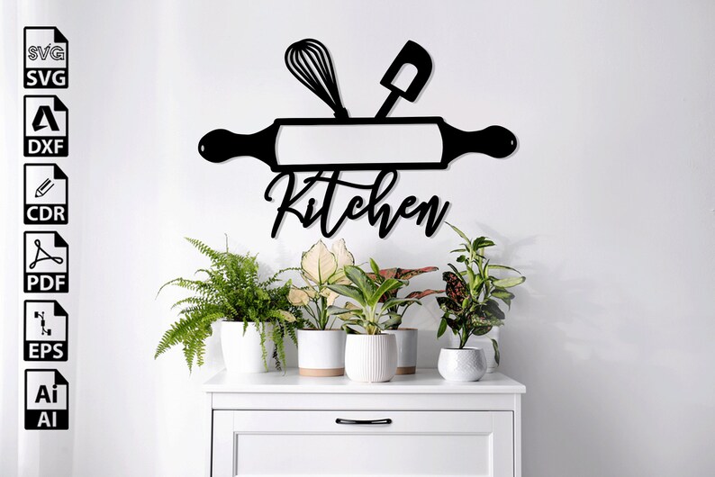 Kitchen Dxf Cooking Laser Cut Svg Dxf Files Wall Sticker Engraving ...