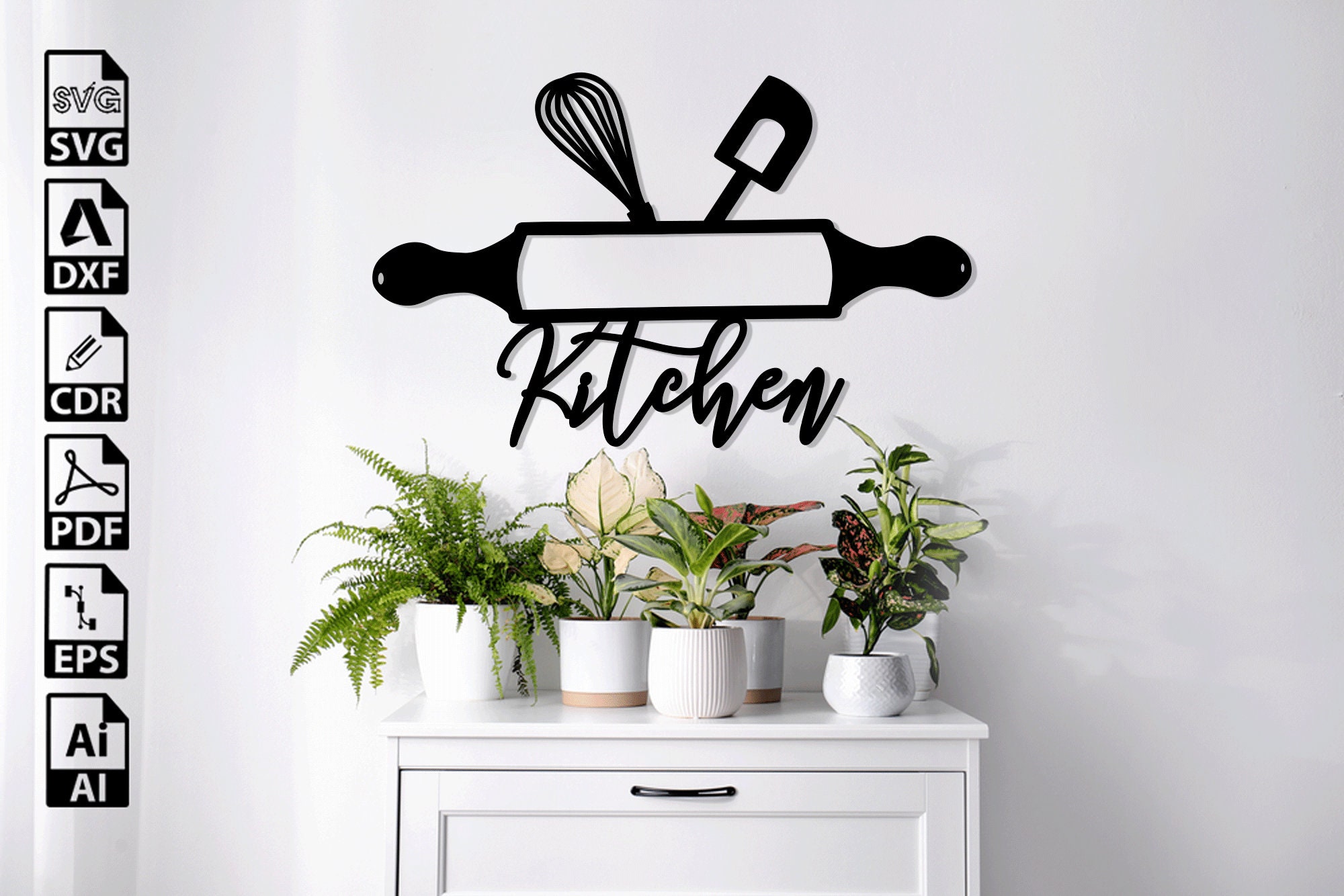 Kitchen Dxf Cooking Laser Cut Svg Dxf Files Wall Sticker Engraving ...
