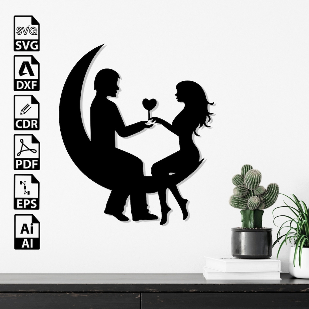 Love Dxf Couple Svg Pdf Digital Download Laser Cut Cnc Cutting Router ...