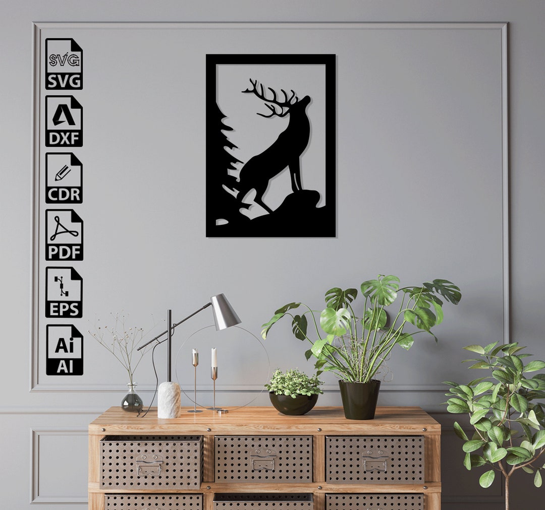 Elk Dxf Deer Svg Mountain Pdf Digital Download Laser Cut Cnc Cutting ...