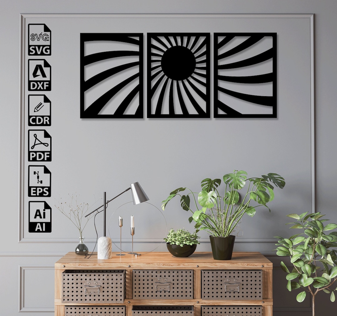3d Sun Laser Cut SVG DXF Files – Cricut, CNC, Wall Art, Vector ...