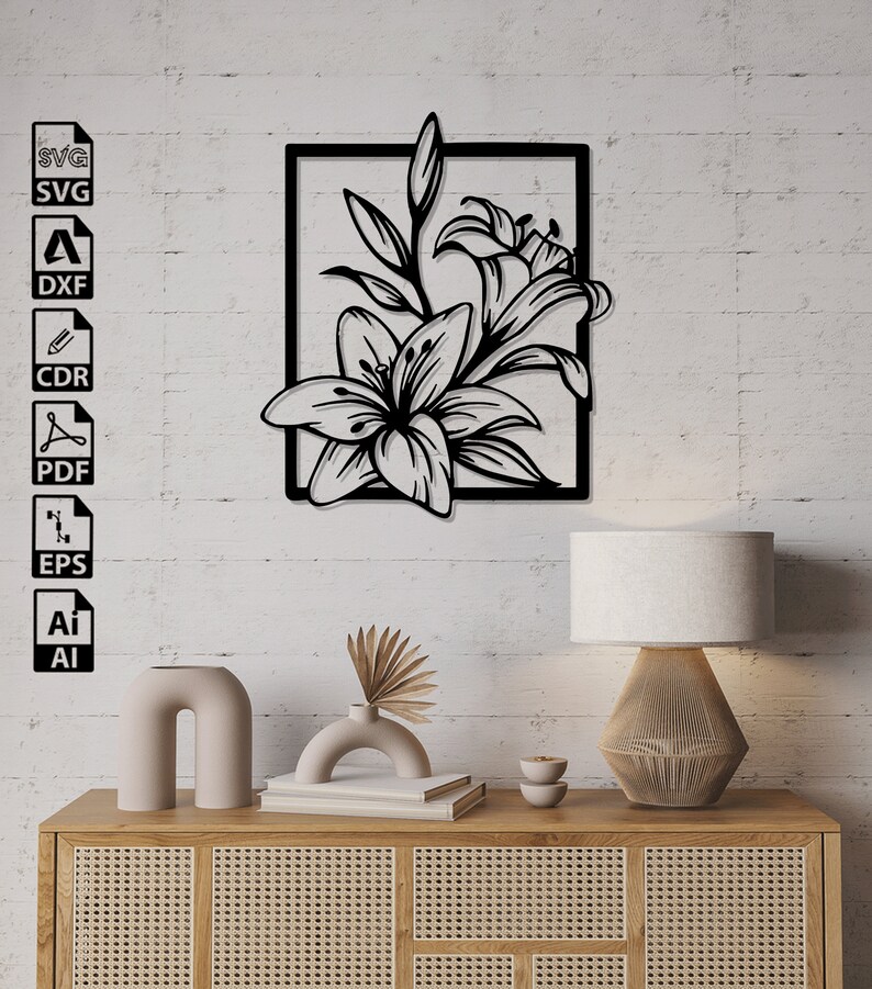 Lily Flowers Dxf Wildflowers Glowforge Svg Digital Download Laser Cut ...