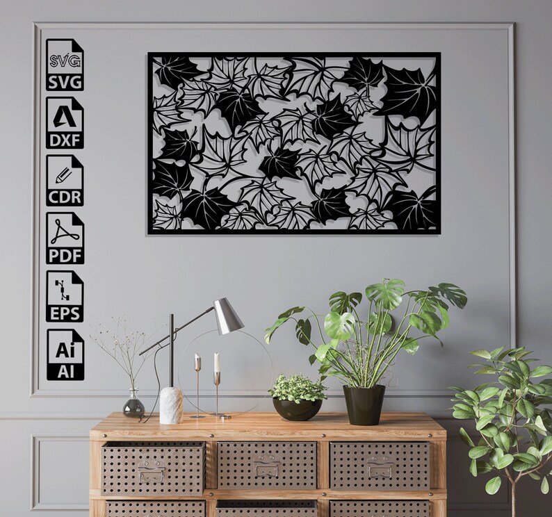 Leaf Dxf Tree Leaves Svg Pdf Digital Download Laser Cut Cnc Cutting ...