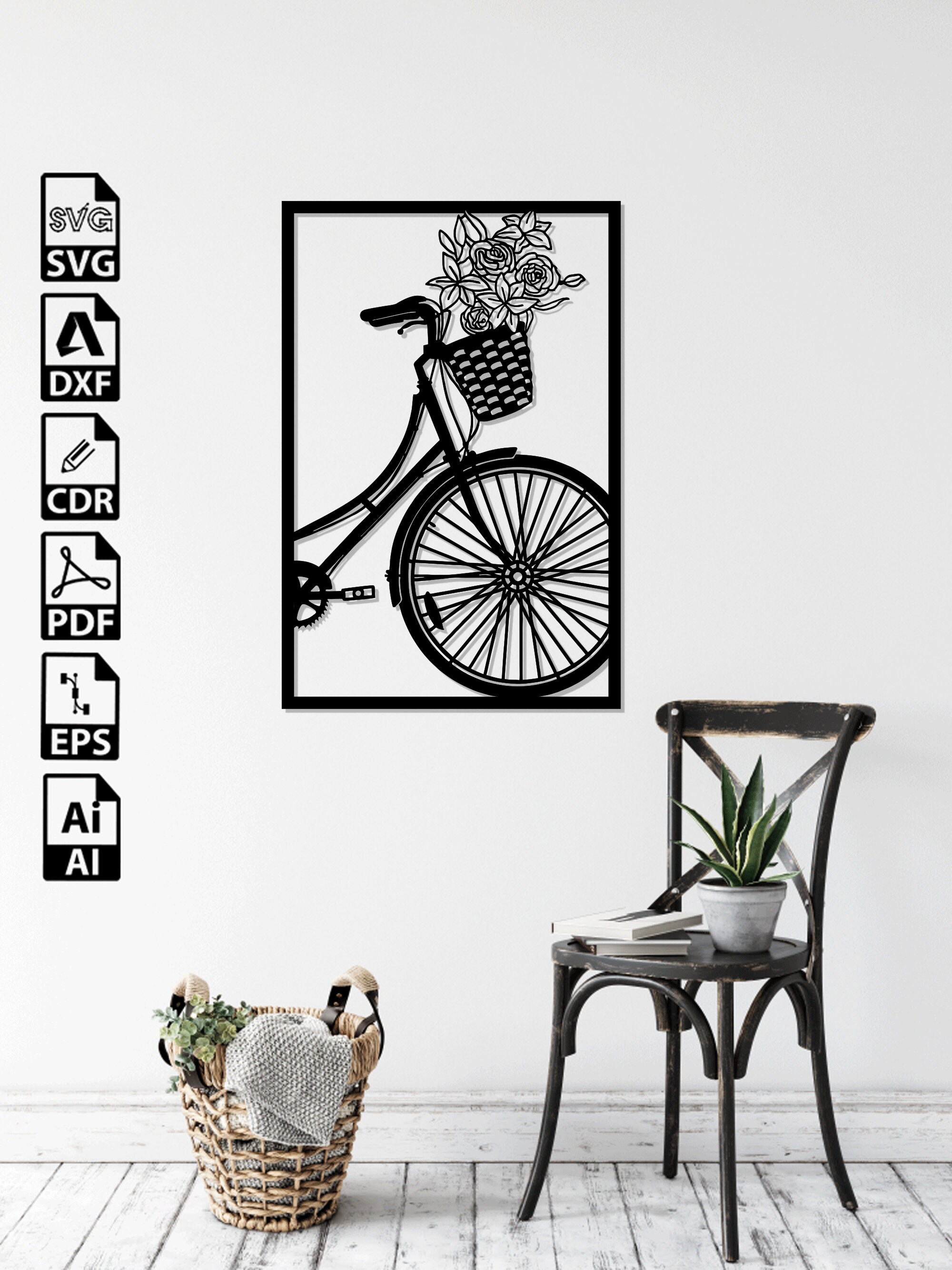 Bicycle Bike Cycle Dxf Svg Pdf Digital Download Laser Cut Cnc Cutting ...