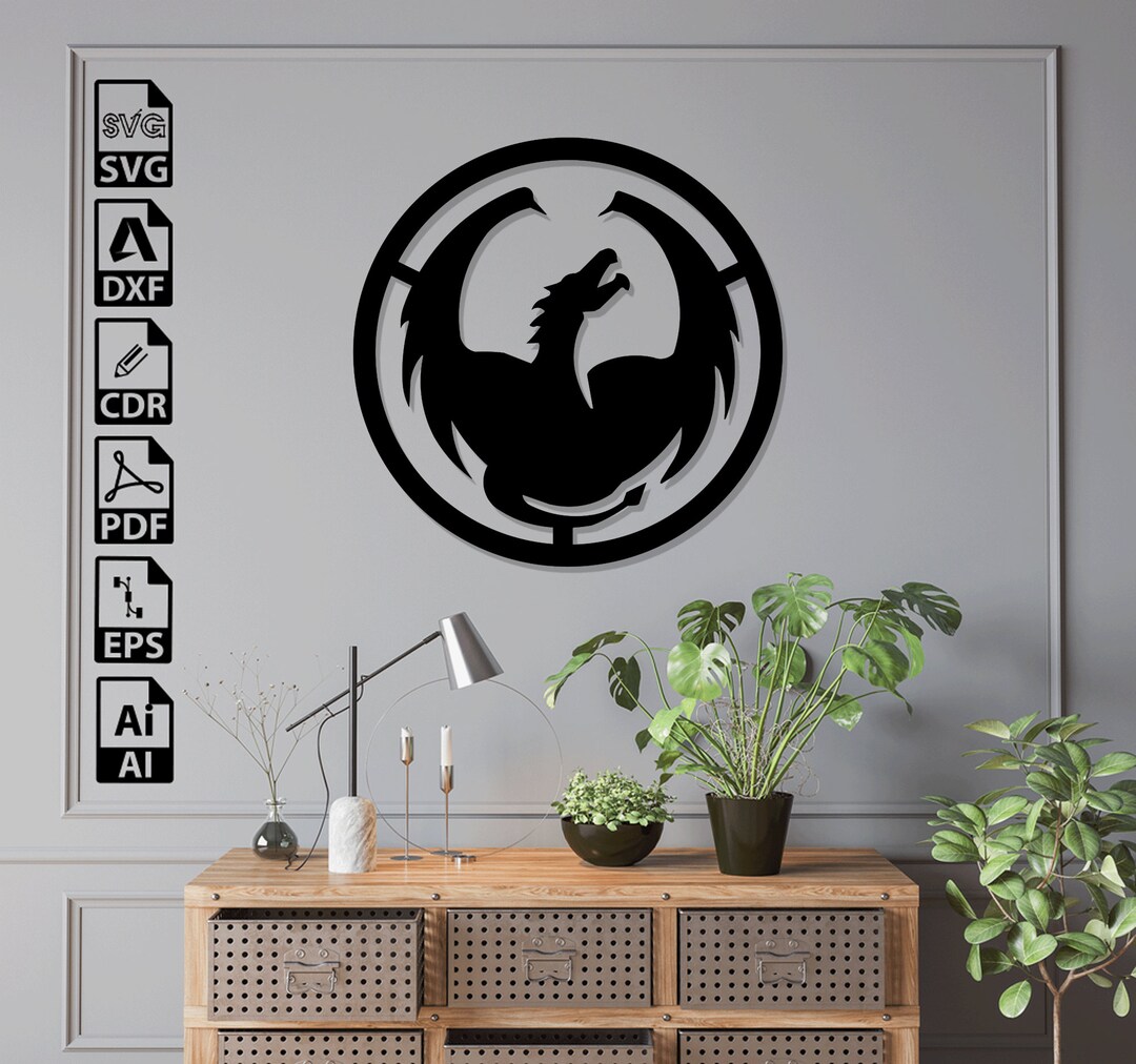 Dragon Dxf Svg Pdf Digital Download Wyvern Laser Cut Cnc Cutting Router ...