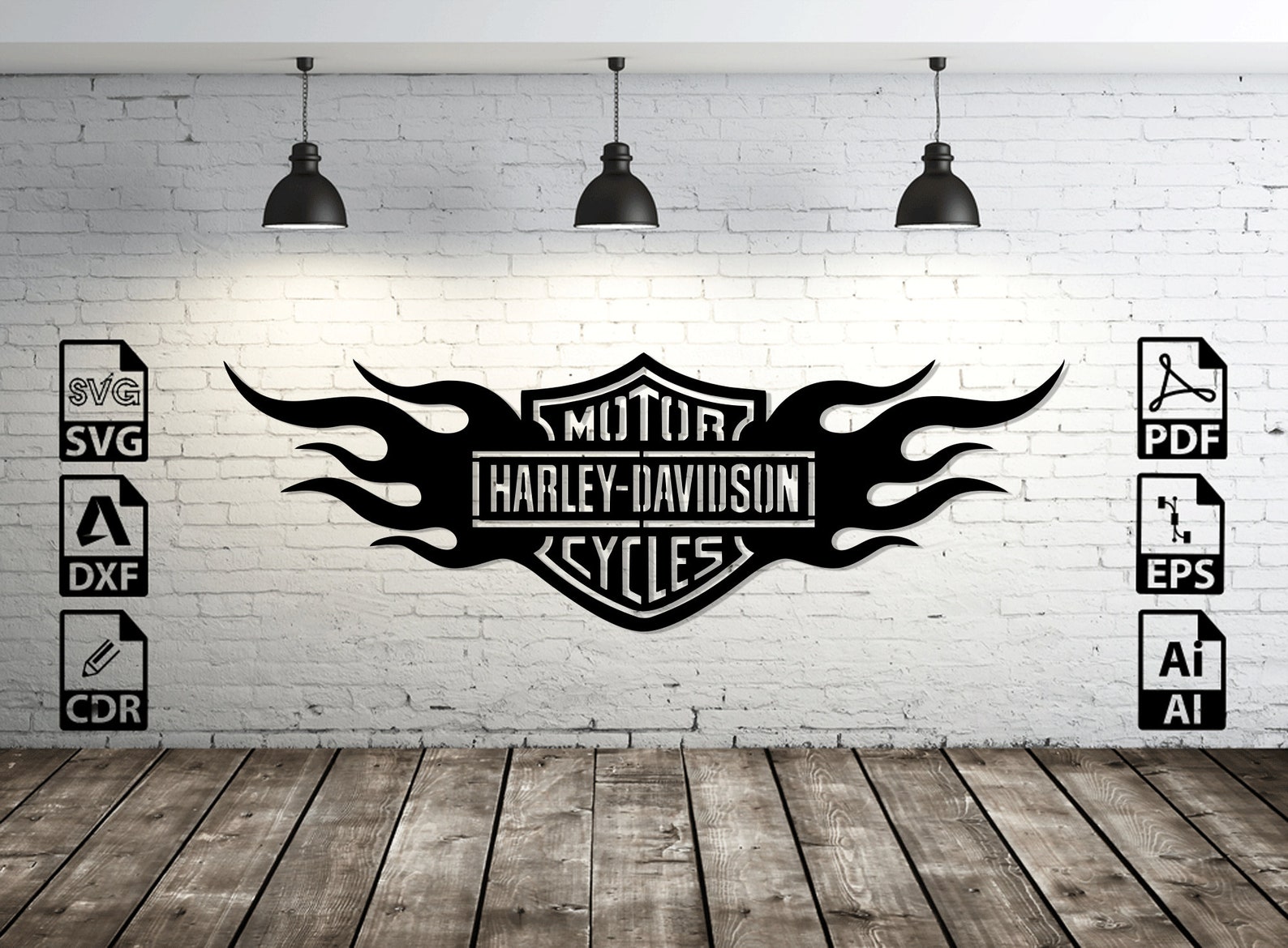 Flame Harley Davidson Dxf Harley Svg Digital Download Laser - Etsy Finland