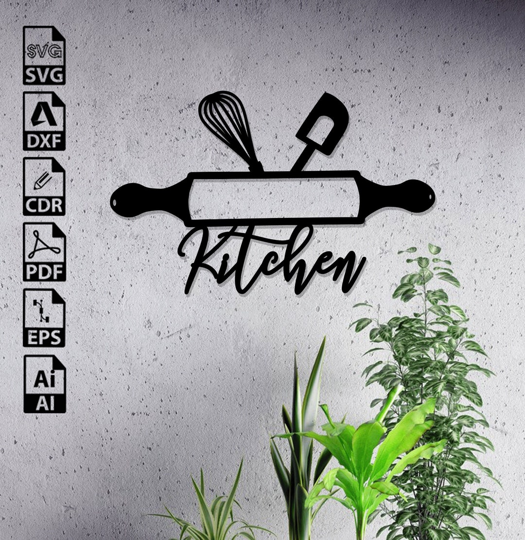 Kitchen Dxf Cooking Laser Cut Svg Dxf Files Wall Sticker Engraving ...