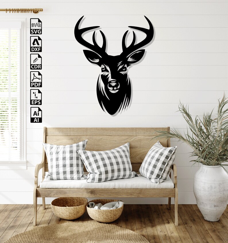 Deer Laser Cut SVG DXF Files – Cricut, CNC, Wall Art, Vector, Template ...