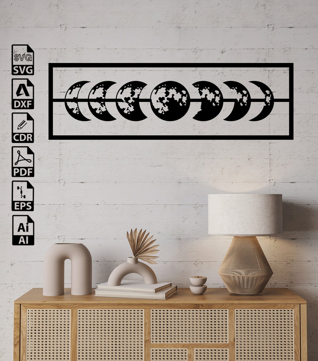 Lunation Moon Laser Cut SVG DXF Files – Cricut, CNC, Wall Art, Vector ...